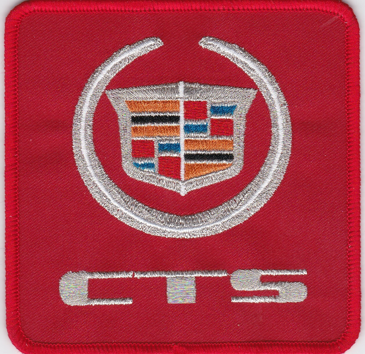 CADILLAC CTS RED SILVER SEW/IRON ON PATCH EMBLEM BADGE EMBROIDERED V8 ...