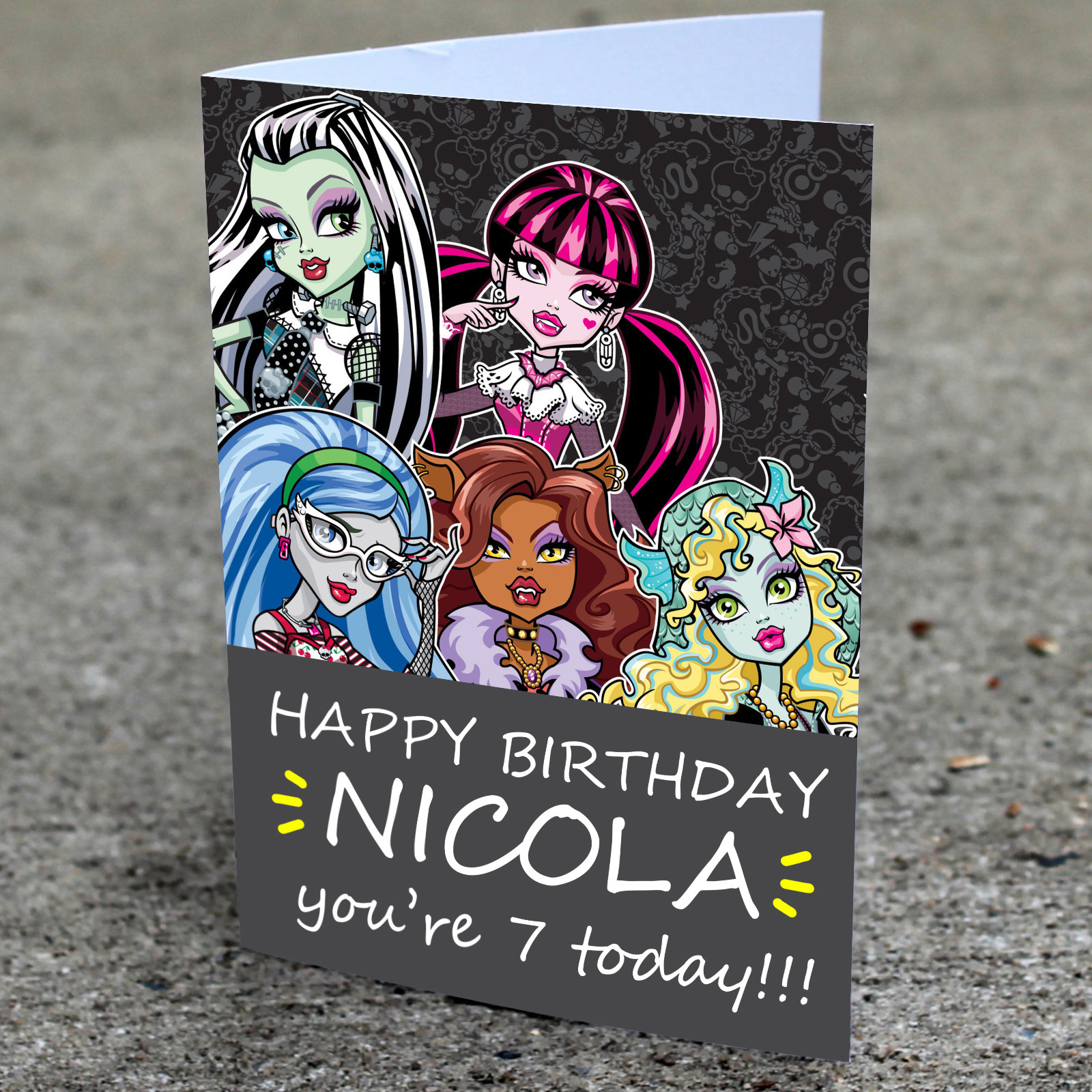 MONSTER HIGH Birthday Card Professionally printed and personalised to ...
