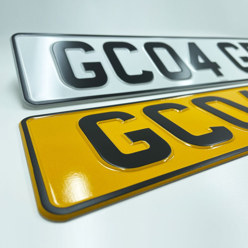 Pressed Aluminium Metal Registration Number Plates - FRONT or REAR or ...