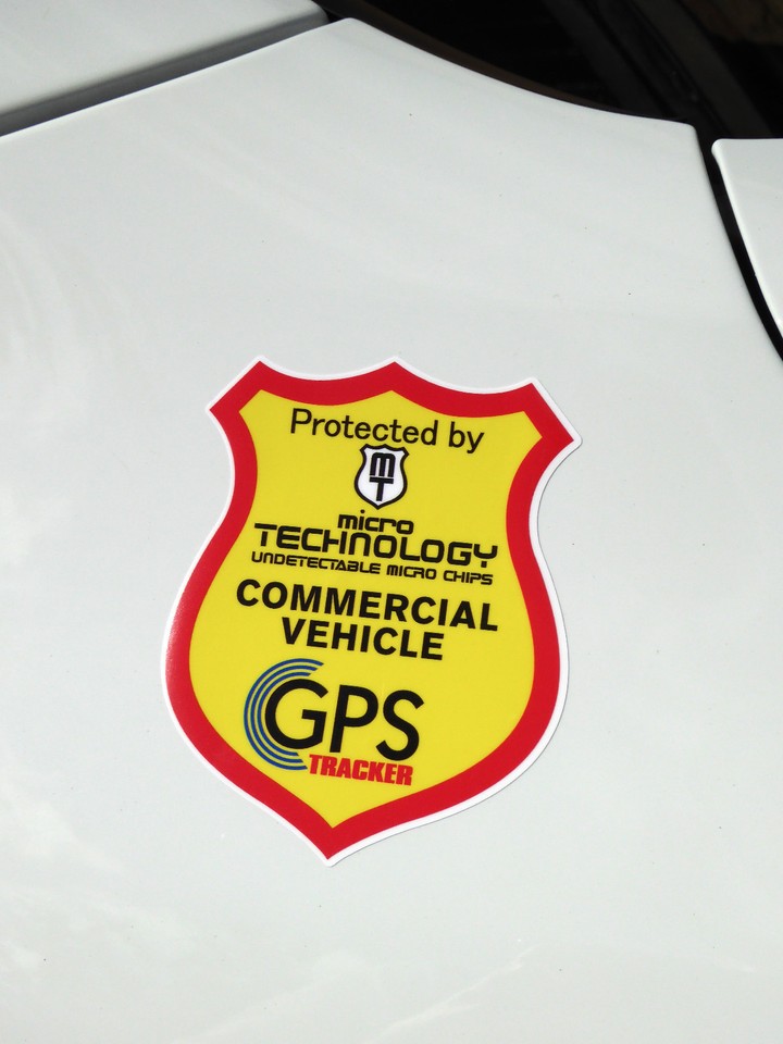 VAN TRUCK GPS TRACKER UNDETECTABLE CHIP anti theft SECURITY stickers ...
