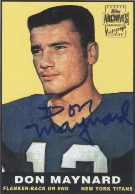 2001 Topps Archives - Reprint Autographs Don Maynard #AA-DMA (AU) for ...