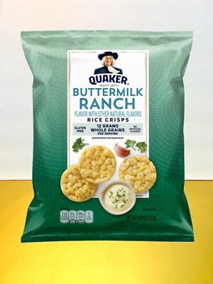🟠 New Quaker Buttermilk Ranch Rice Crisps Gluten Free Whole Grains Bag ...