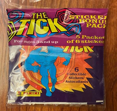 The Tick Panini 1996 Sticker Bonus Pack - 5 Packets of 6 Stickers - Old ...