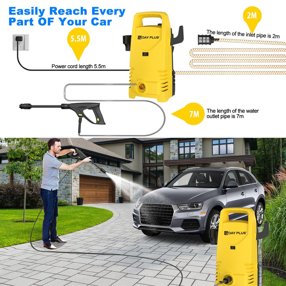 3800PSI Electric High Pressure Washer Smart Control Power Washer with ...