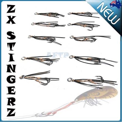 Black Stinger Assist Hooks Bream for Ecogear VX ZX Blades Vibe Fishing ...