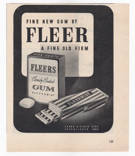 Fleer Gum A Fine Old Firm Candy Coated Gum Vintage Print Ad 1943 | eBay