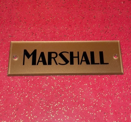 Block Plexi Logo Marshall Black & Gold Name Plate! | eBay