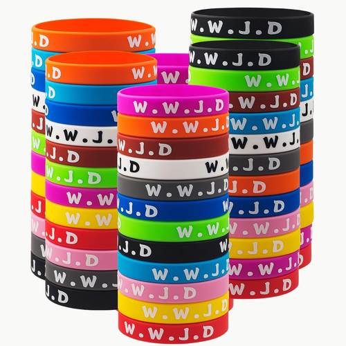 WWJD Rubber Bracelets Colorful What Would Jesus Do Silicone Wristbands ...