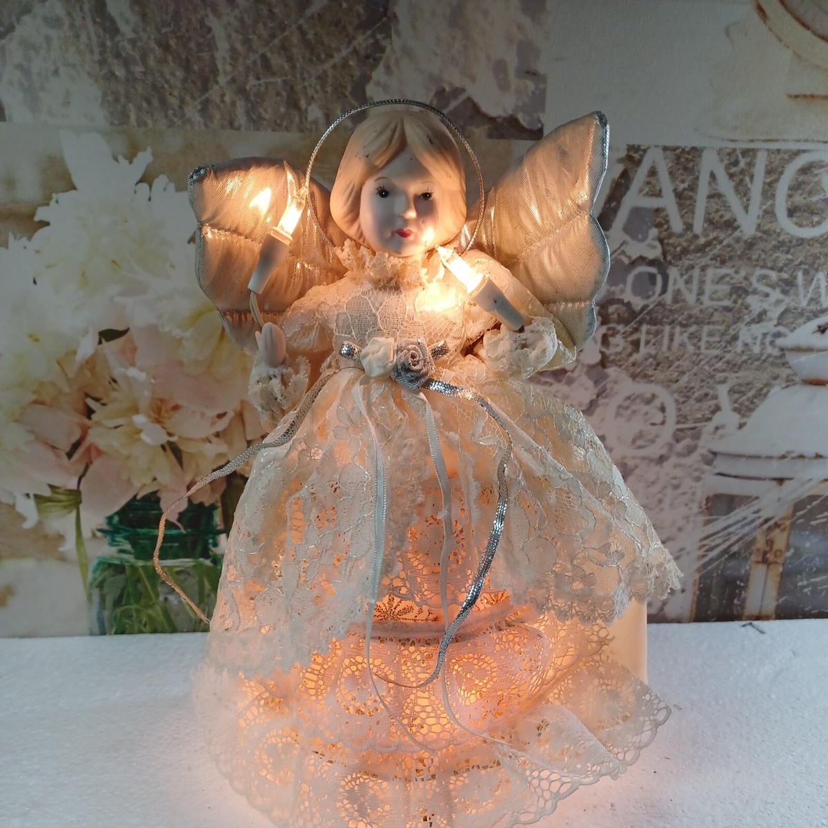 Antique Porcelain Angel Tree Topper Vintage Christmas Decorations