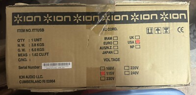 BRAND NEW Ion USB Turntable ITTUSB Digitize Vinyl Record Player ...