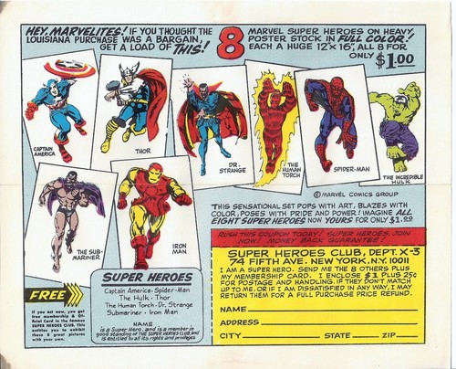 RARE 1966 Marvel Comics M.M.M.S. Personality Posters Color Flyer 2 ...