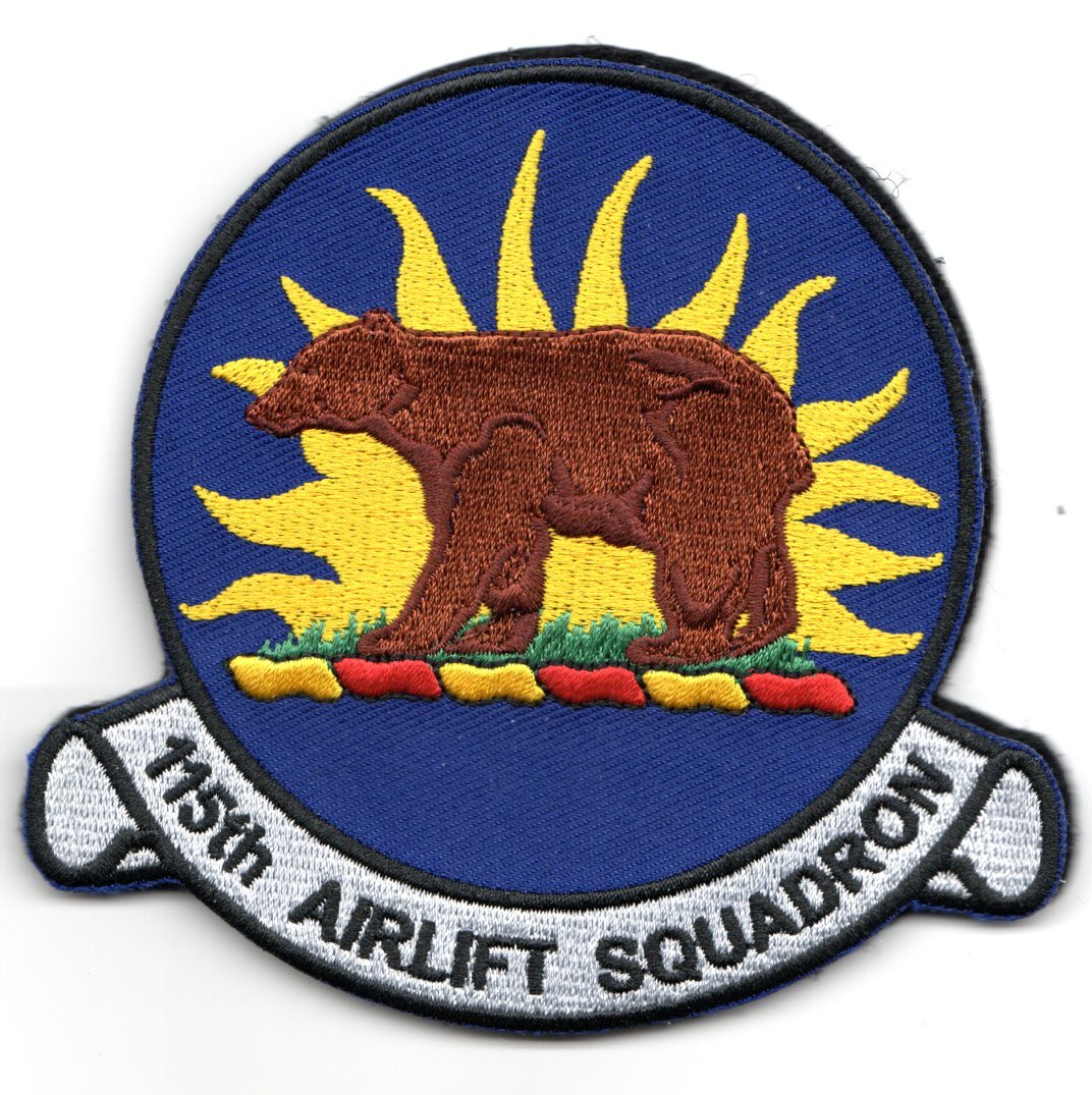 4" 115TH AIRLIFT SQUADRON CALIFORNIA ANG EMBROIDERED HOOK & LOOP PATCH ...