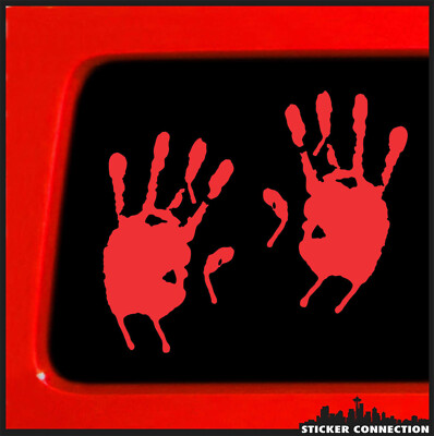Zombie Bloody Handprint set outbreak truck stickers car vinyl decal ...