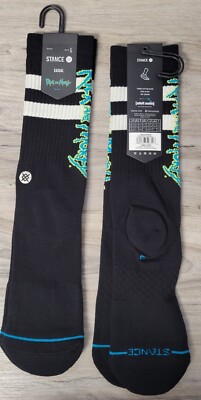 STANCE X RICK AND MORTY MEN CREW SOCKS SIZE LARGE 9-13 CUSHIONED FREE ...