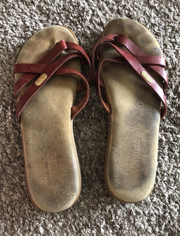 Vintage Bass G.H. Brown Leather Sandals Size 7 “Sharon” Flip Flops Good ...