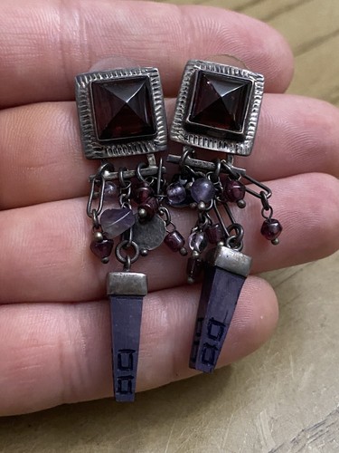 JANICE LEE RIPLEY JLR Designer Signed Multi Stone 925 Drop Dangle ...