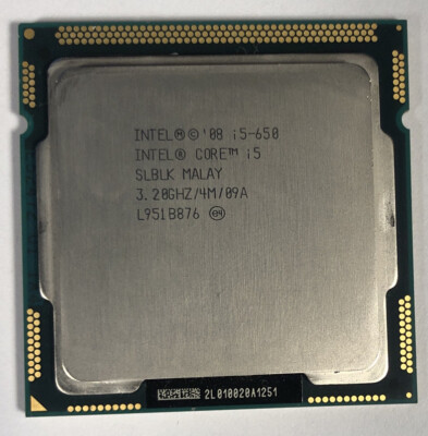 Intel SLBLK/SLBTJ Core i5-650 Socket 1156 CPU Processor 3.20GHz/4M Dual ...