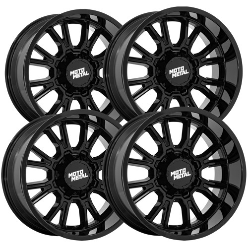 (Set of 4) Moto Metal Legacy 20x9 6x135/6x5.5" +1mm Gloss Black Wheels ...