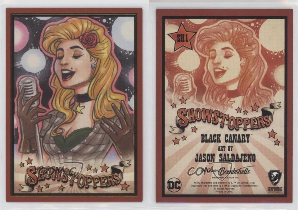 2019 DC Bombshells Series III Showstoppers Gold Deco Foil Black Canary ...