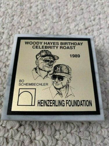 WOODY HAYES BIRTHDAY CELEBRITY ROAST PAPERWEIGHT 1989 OHIO STATE RARE ...