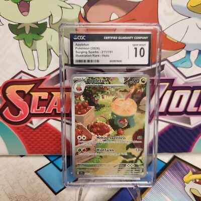 CGC 10 Appletun 211/191 Illustration Rare - Surging Sparks - Pokemon ...