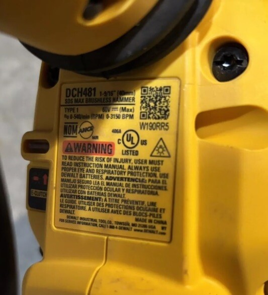 DEWALT Flex Volt DCH481 60V Max Demolition Hammer Drill (Tool Only) | eBay