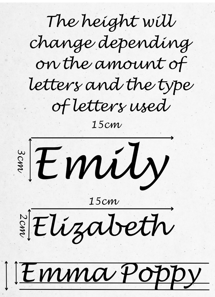 Personalised Name Word Sticker Text Cut Vinyl Decal Fancy Font Sticker ...