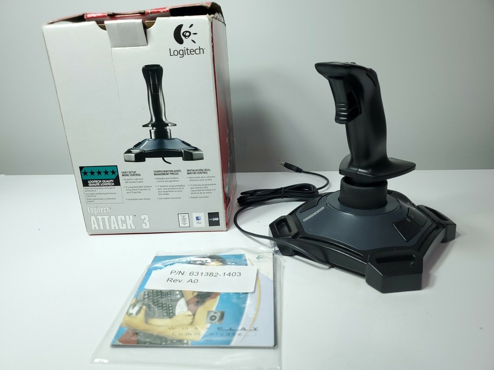 Logitech WingMan Attack 3 Joystick USB - PC Mac - Flight Simulator ...