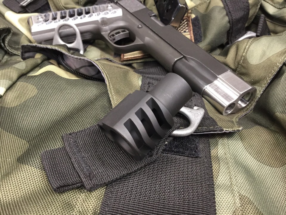 1911 .45 acp Mil-Spec muzzle brake BLACK PREDATOR compensator + FREE ...