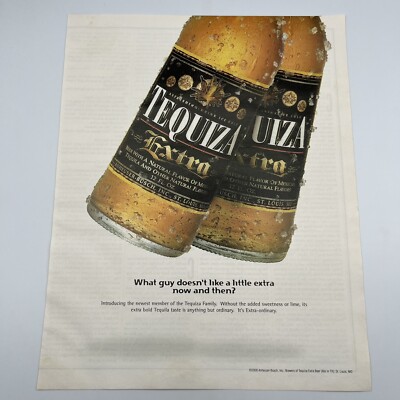Tequiza Extra Beer 2000 Print Ad 10"x12" man cave bar game room wall ...