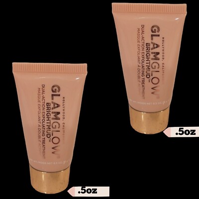 2 GLAMGLOW Brightmud Dual Action Exfoliating Treatment .5z @ =1z Total ...