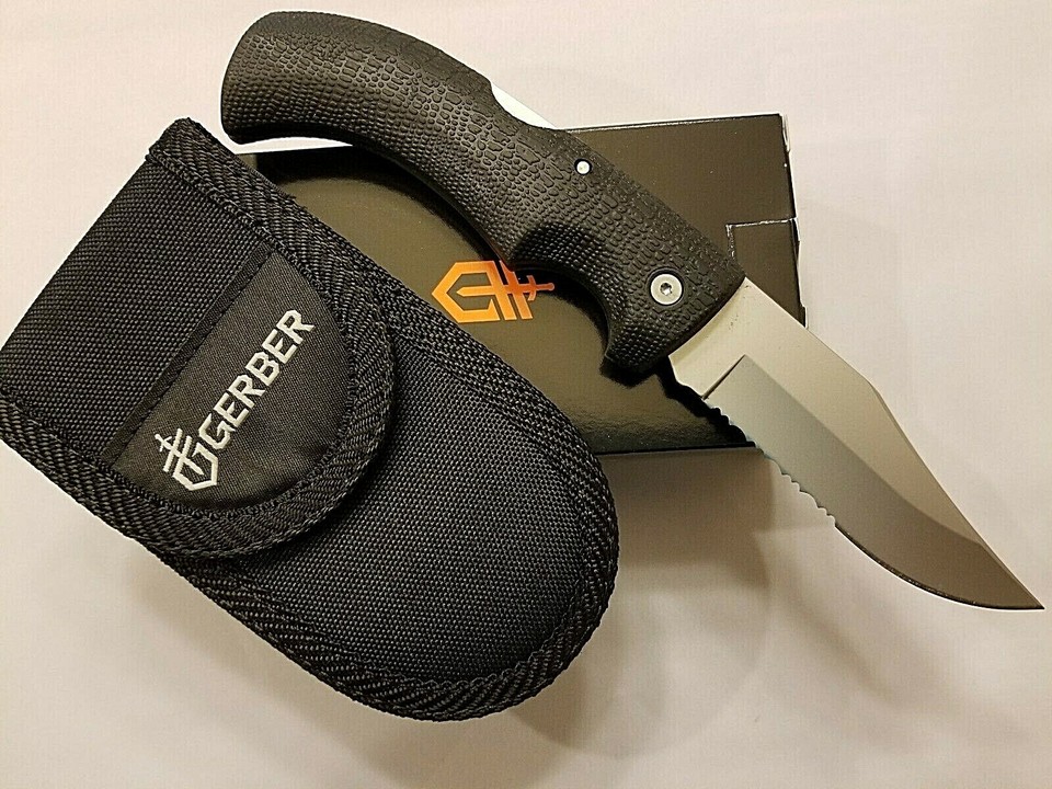 GERBER KNIFE - GATOR Lockback #6079 + SHEATH - 5" CLOSED - USA - NIB | eBay