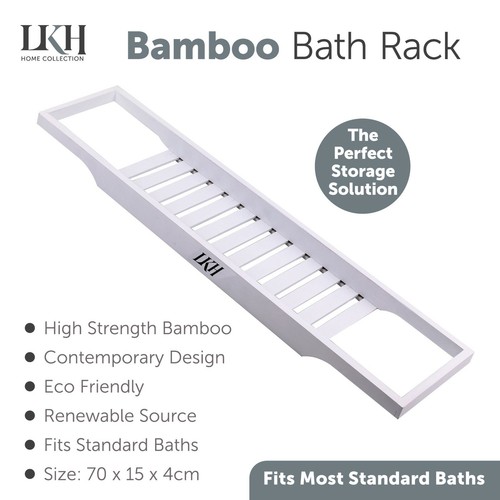 Bamboo Caddy Wood Bath Tub Rack Bathroom Shelf Tidy Tray Storage ...