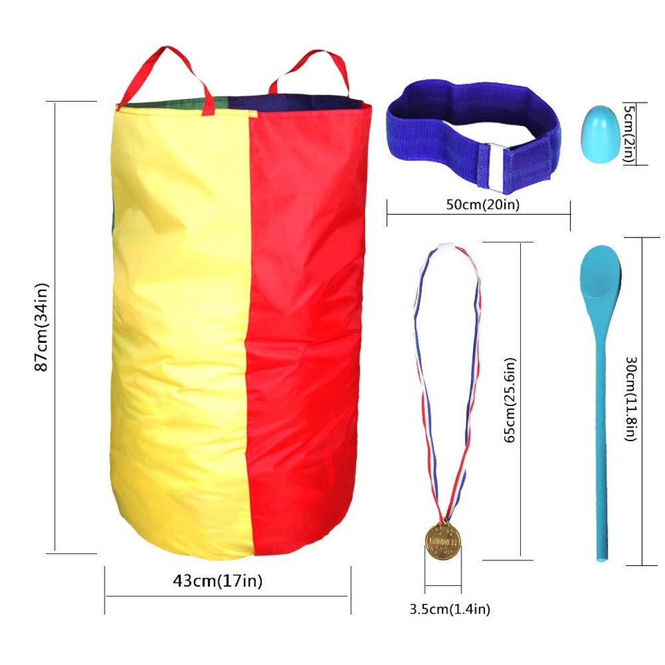 Outdoor Games Potato Sack Race Bags Egg Spoon Relay 3 Legged Bands ...