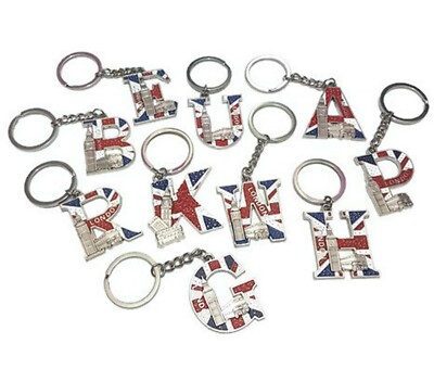 London Landmark Souvenir Alphabet Letters Name Sign Metal Key Ring A to ...