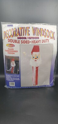 Windsock Santa Claus Face With Hat Holly 3D Outdoor Christmas 1989 | eBay