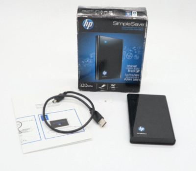 HP SimpleSave SD320A Black 320GB USB 2.0 Portable 2.5" Ext. Hard Drive ...
