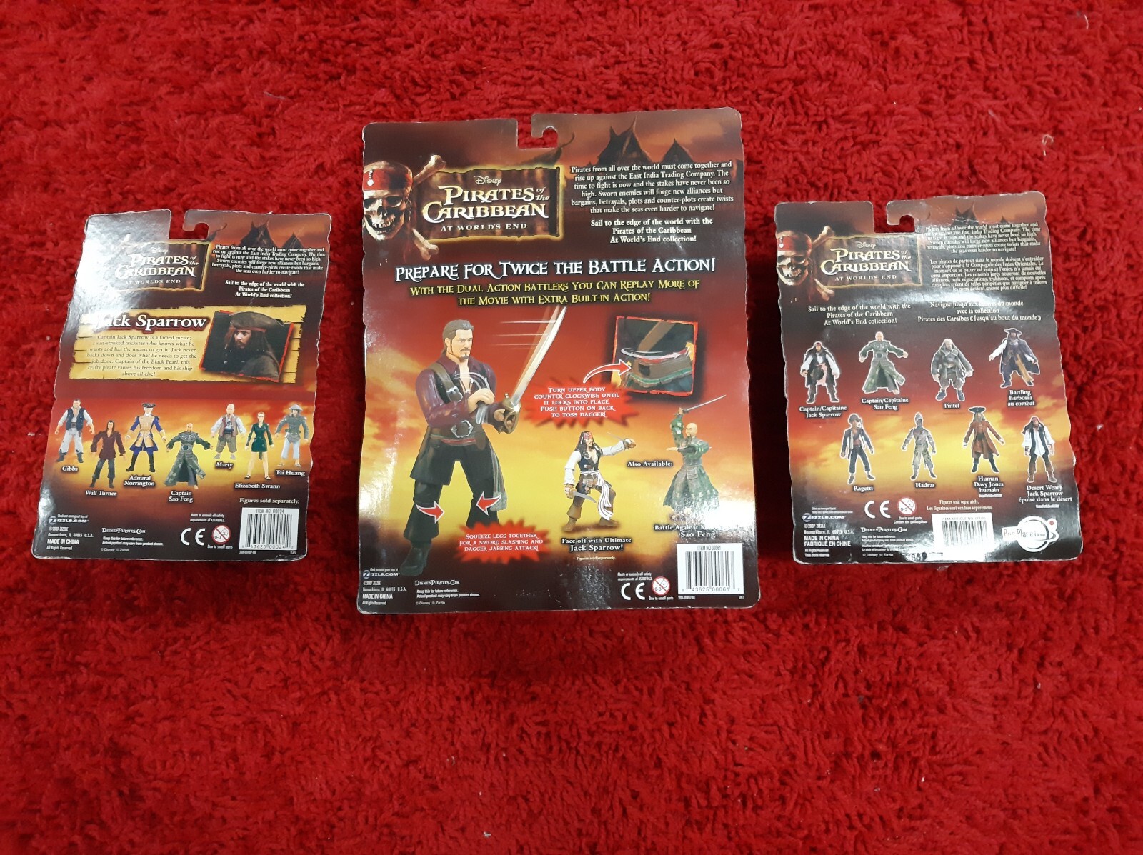 Lot of 3 Pirates of the Caribbean at World's End Action Figures - MOSC ...
