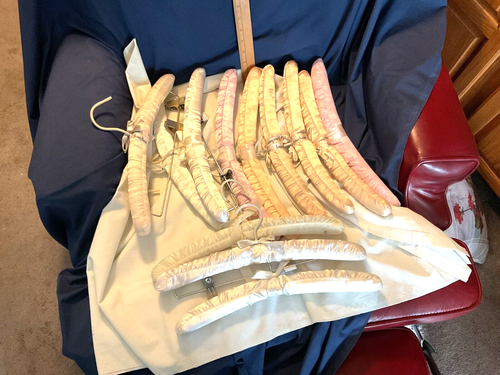 Vintage Padded Satin Boudoir Lingerie Clothes Hangers Solid Colors Lot ...