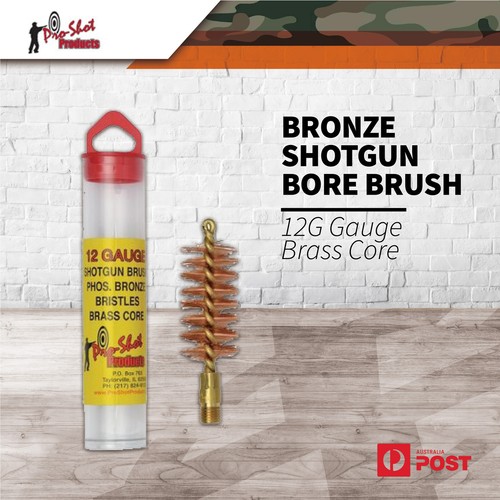 Pro-shot Bronze Shotgun Bore Brush 12g Gauge Brass Core Gun Cleaning ...