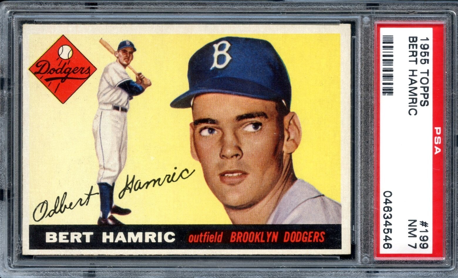1955 Topps High #199 Bert Hamric PSA 7 Brooklyn Dodgers 4546 | eBay