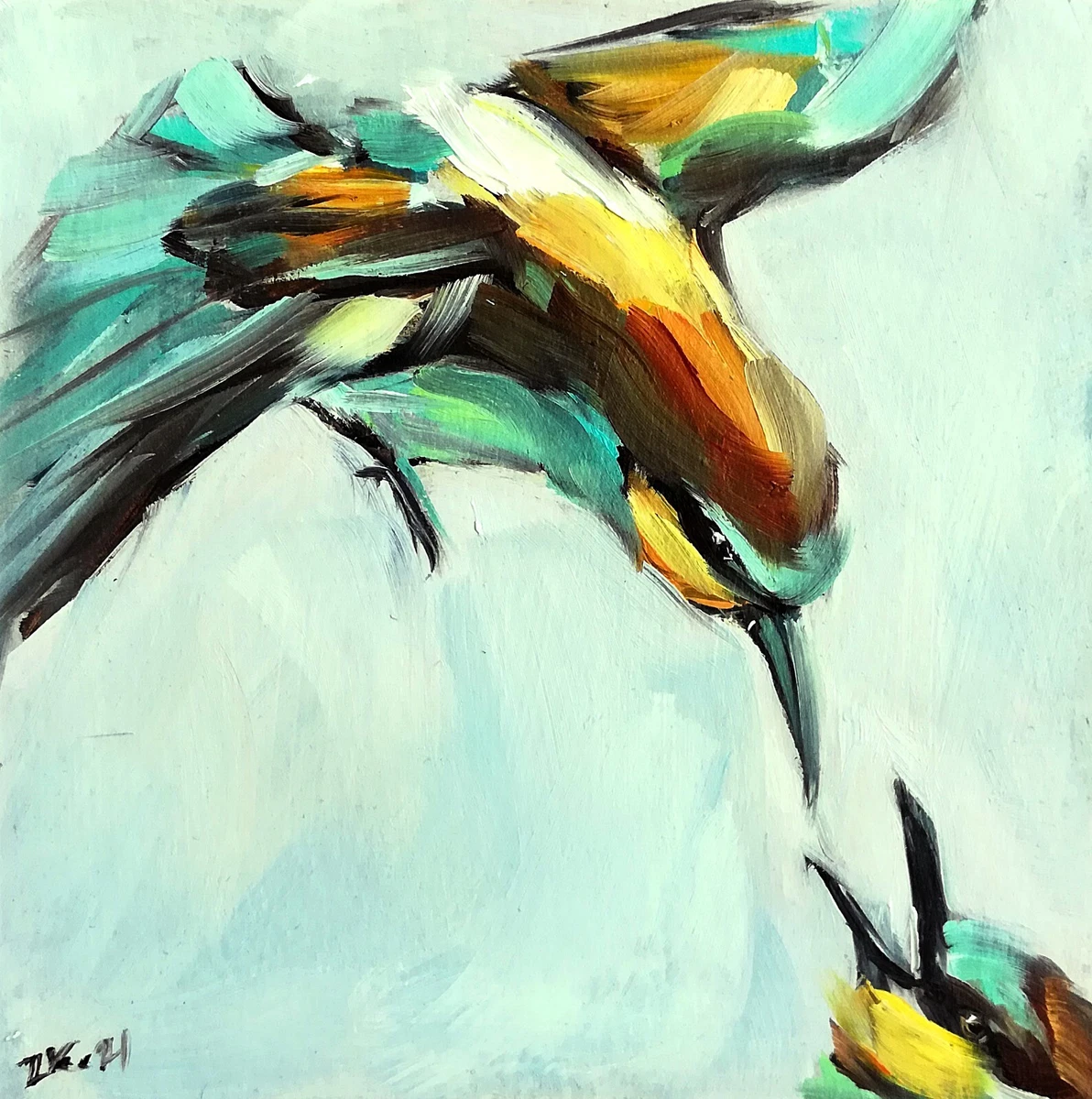 Flying Bird Abstract Painting