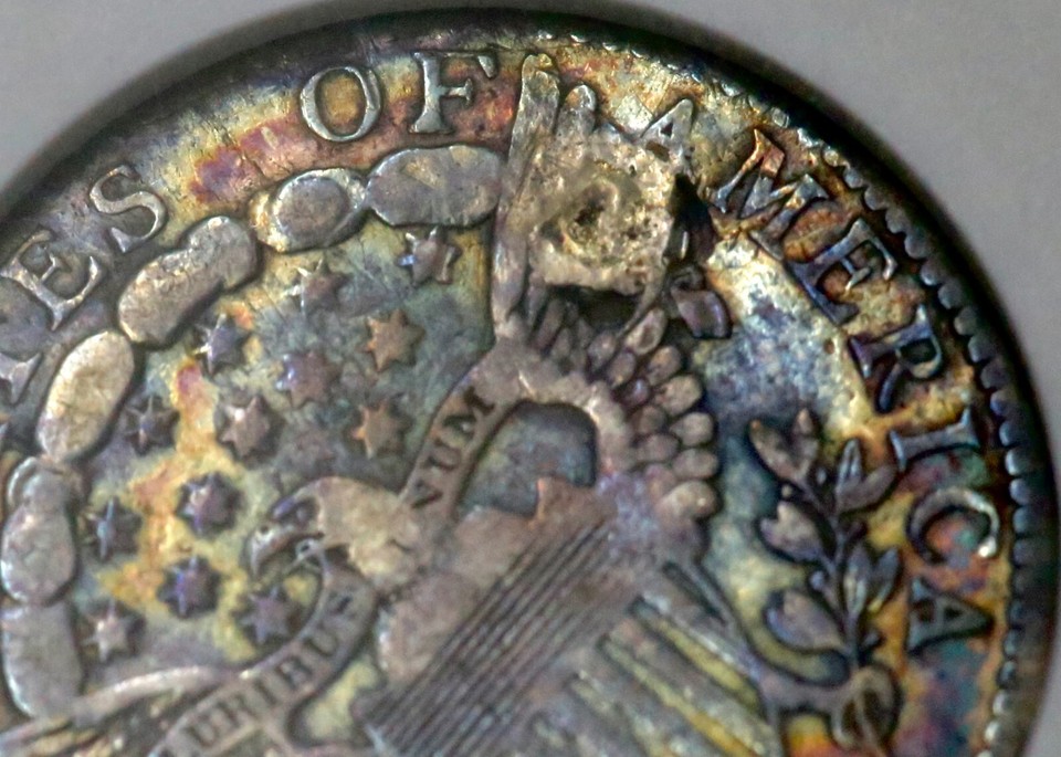 1798 Draped Bust Dime 10C - ANACS Fine Details - Iridescent Toning ...
