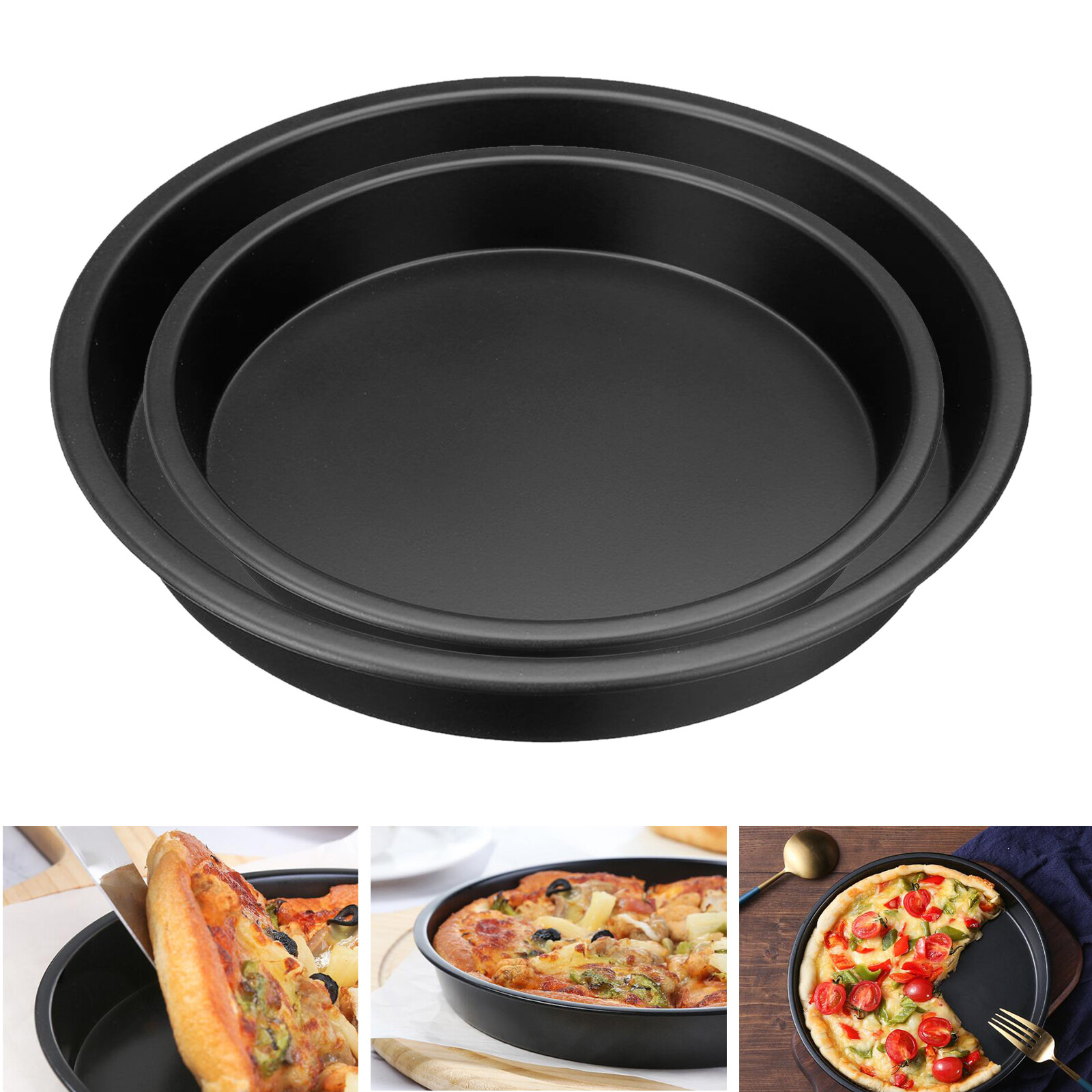 8 " 10 " Microwave Oven Pan Chip Tray Dish Pizza Baking Non-Stick Cook ...