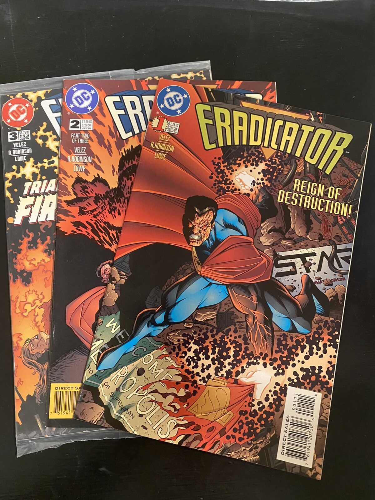 Eradicator DC Comics 1996 Complete Set 1-3 (#3 comes in original poly ...