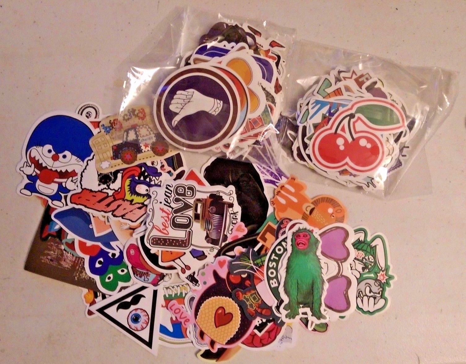 Over 100 Random Cartoon / Miscellaneous stickers 1.5" to 3+" Locker ...