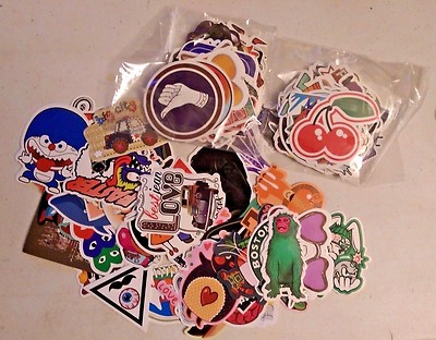 Over 100 Random Cartoon / Miscellaneous stickers 1.5" to 3+" Locker ...