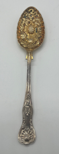 Queens Pattern Sterling Silver Berry spoon, goldwash bowl, Kavanaugh | eBay