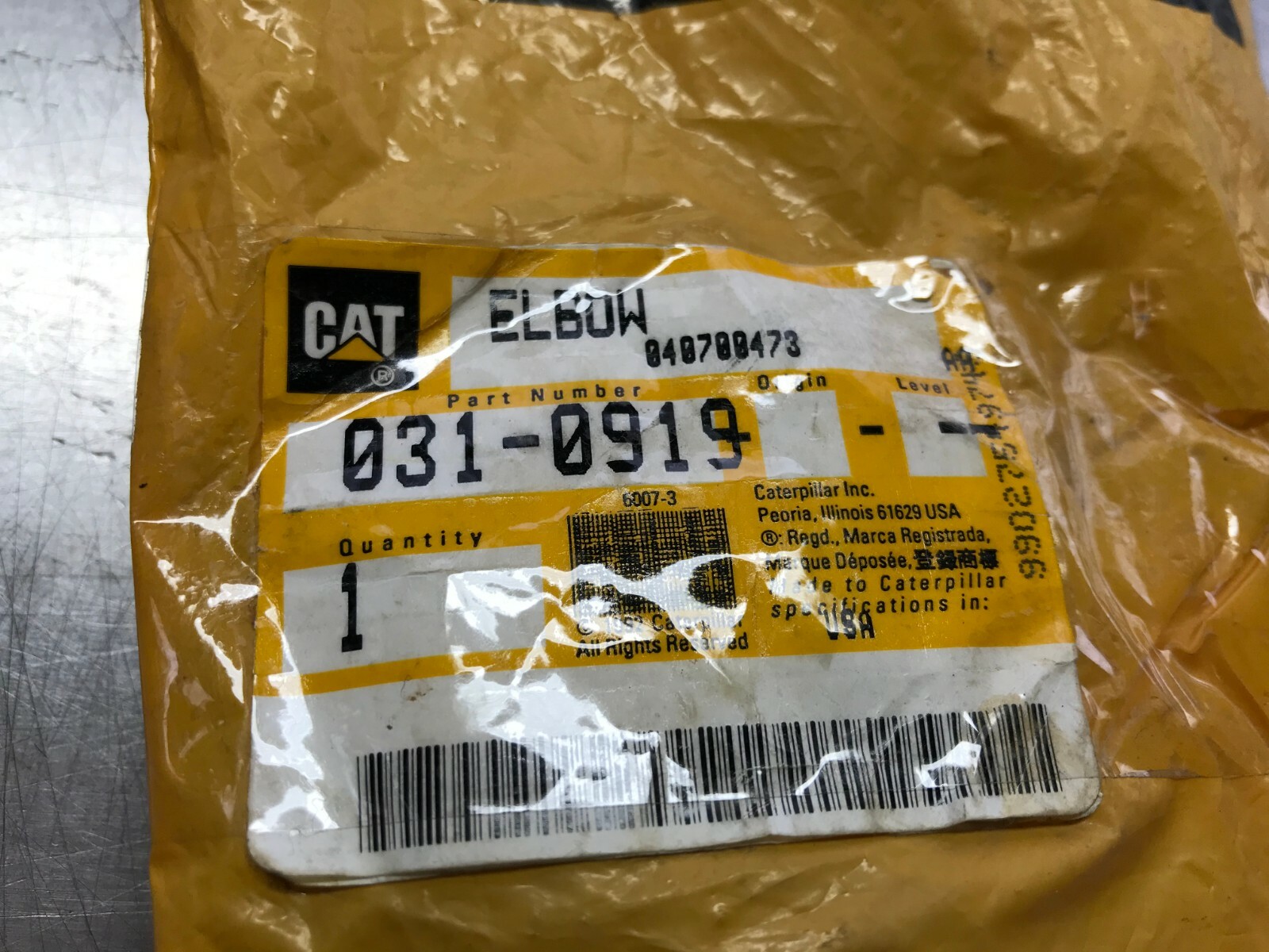 0310919 GENUINE OEM CAT ELBOW FITTING Caterpillar 031-0919 | eBay