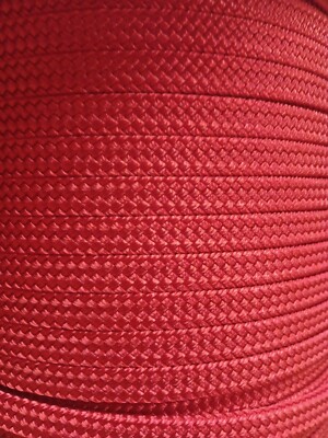 3/4" x 100 ft. Flat/Hollow braid polyester rope. High Quality. Red. US ...
